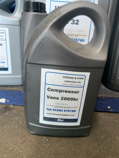 COMPRESSOR VANE 2000HR OIL 5 LTR | Thread and Pipe Services Bournemouth ...